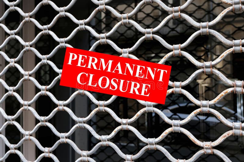 Panel on Which is Written in Permanent Closure Stock Image - Image of ...