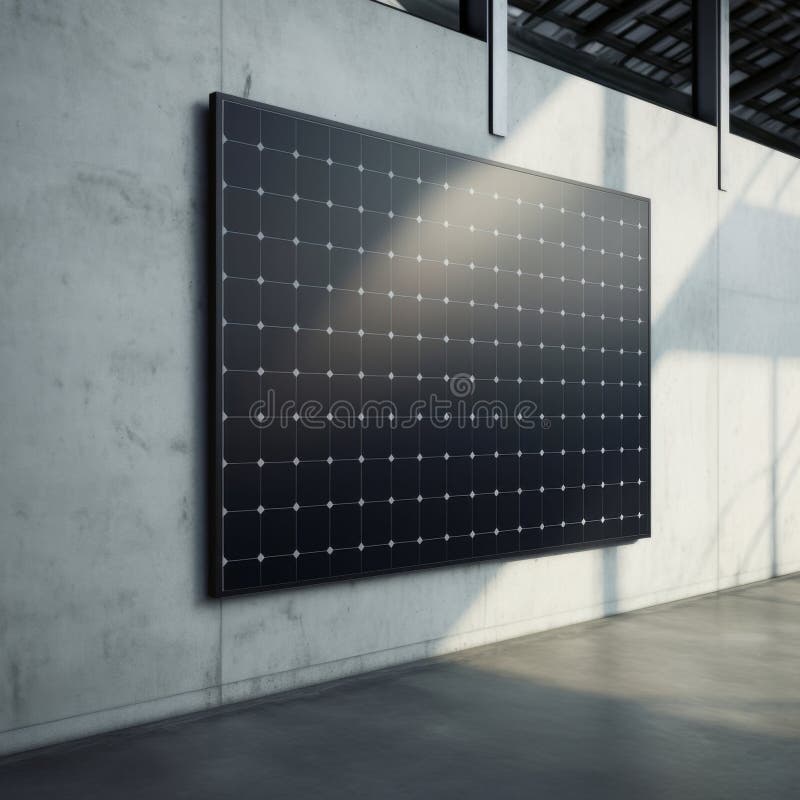 Paneles Solares En Una Pared De Concreto Foto de archivo - Imagen de ...