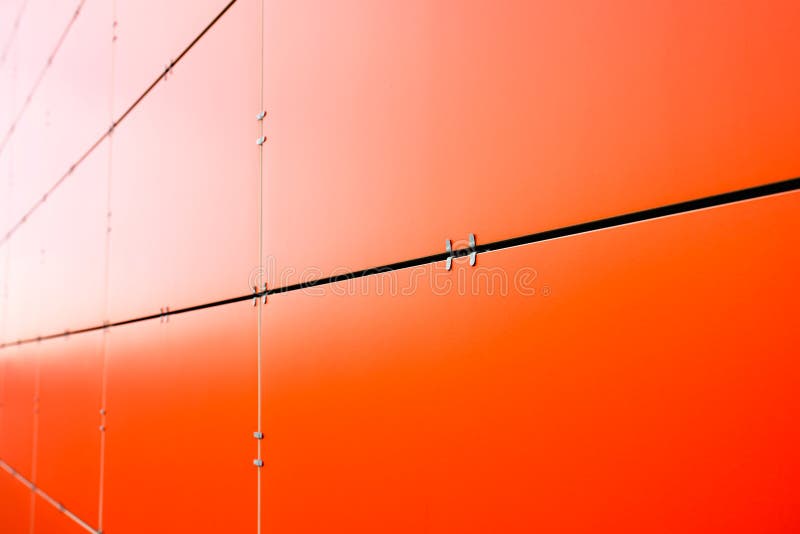 Panels Facing Modern Buildings of Red, Orange and Gray. Geometry and ...