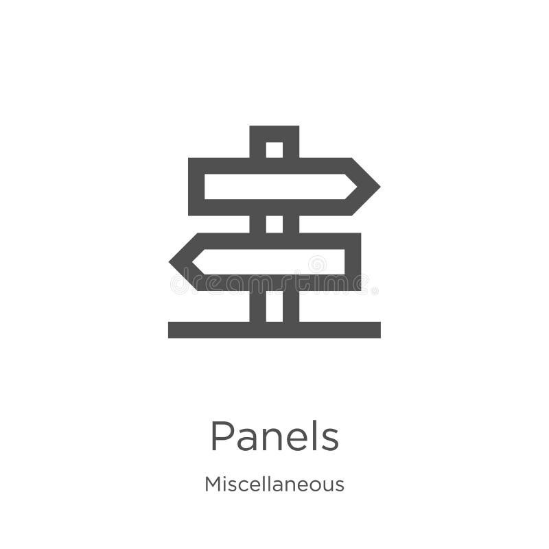Panels Icon Vector from Miscellaneous Collection. Thin Line Panels ...