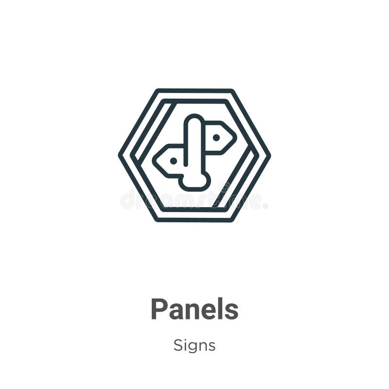 Panels Outline Vector Icon. Thin Line Black Panels Icon, Flat Vector ...