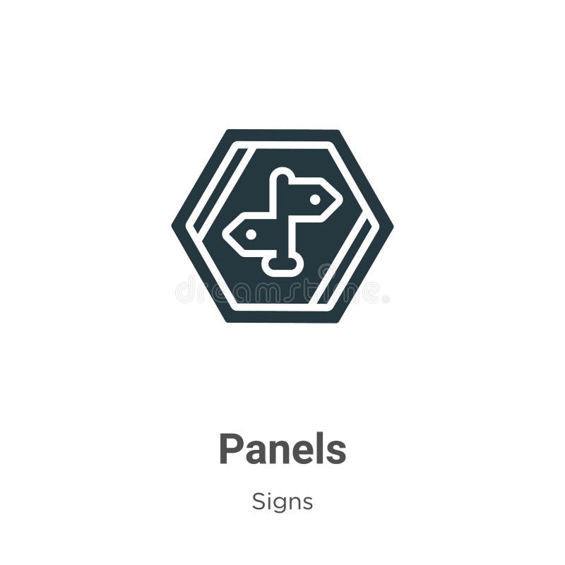 Panels Vector Icon on White Background. Flat Vector Panels Icon Symbol ...