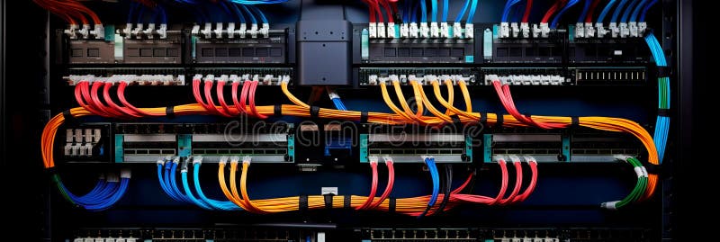 Panels Where Cables are Connected for Network Connectivity. Generative ...