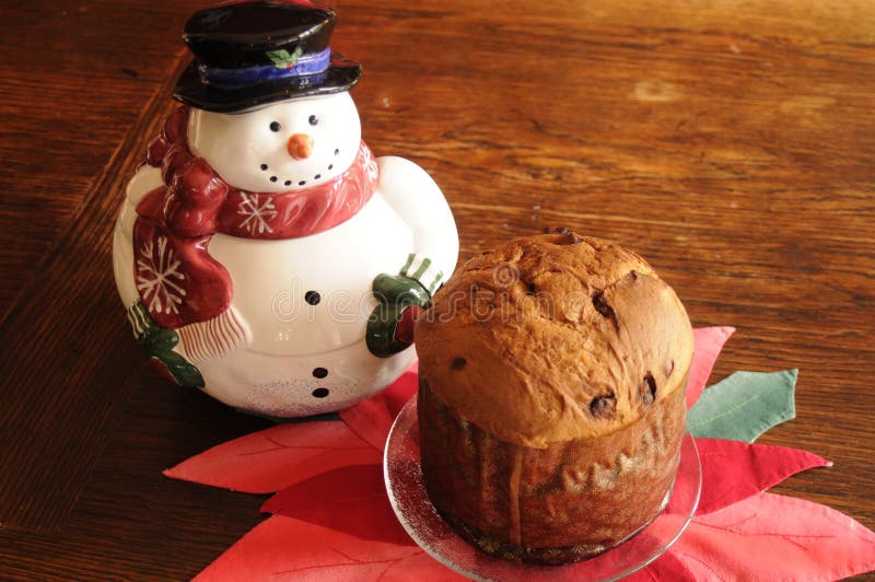 Panetone Bread with Snowman Stock Image - Image of holiday, staple ...