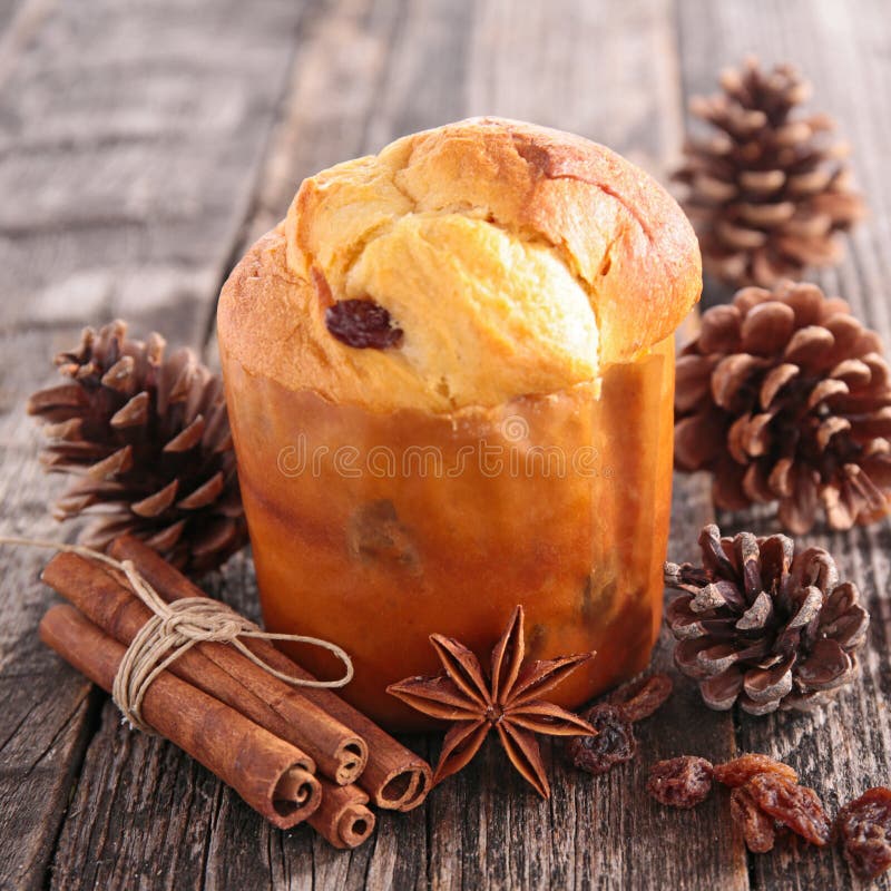 Panettone stock photo. Image of wood, dessert, italian - 46675434