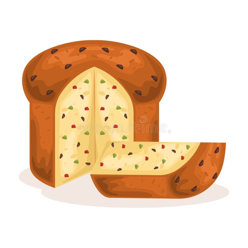 Panettone Concept in Flat Design Vector Illustration Stock Illustration ...