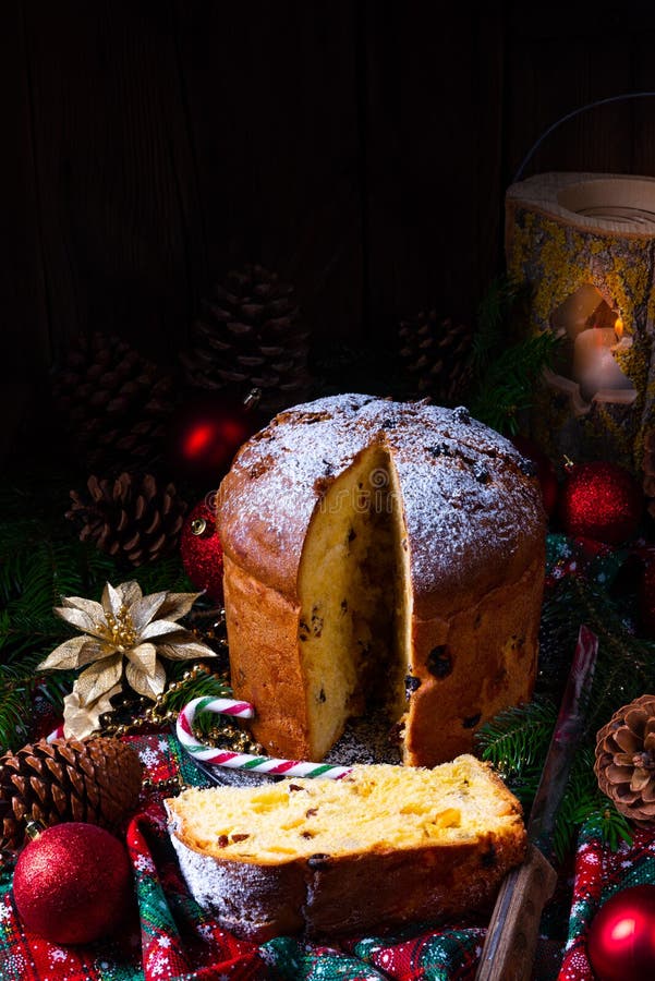 A Panettone, an Italian Christmas Sweet Bread Stock Photo - Image of ...