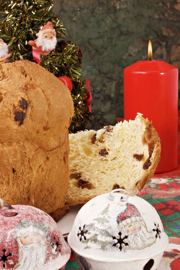 Panettone - Italian Xmas Cake Stock Image - Image of candle, gifts ...