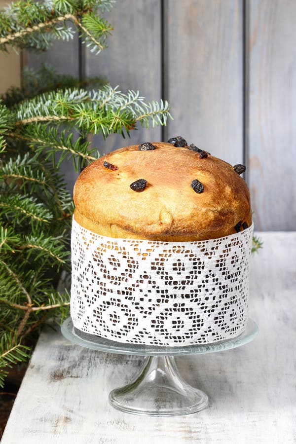 Panettone - Traditional Italian Christmas Cake Stock Photo - Image of ...
