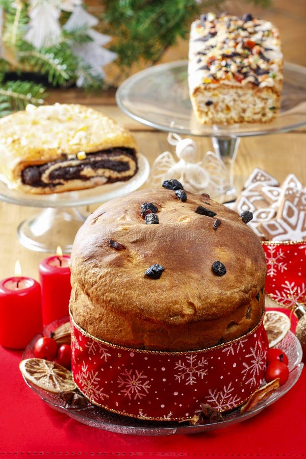 Panettone, Traditional Italian Christmas Cake Stock Photo - Image of ...