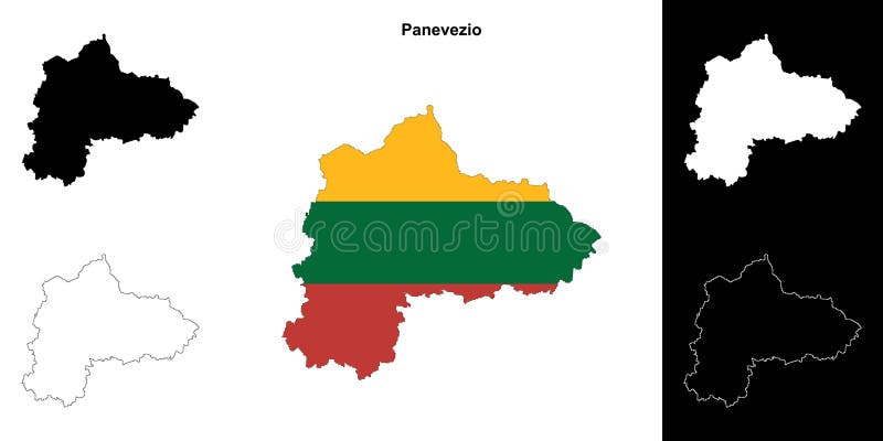 Panevezio outline map stock vector. Illustration of panevezys - 324033767