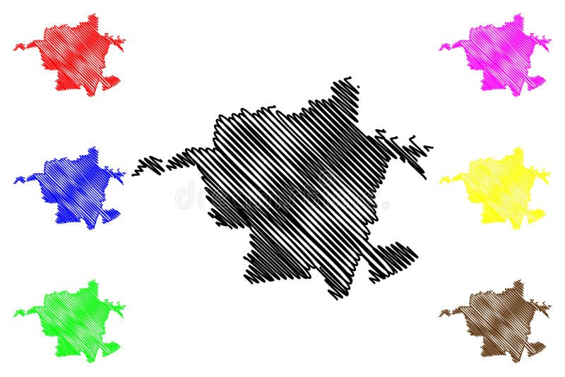 Panevezys City Republic of Lithuania Map Vector Illustration, Scribble ...