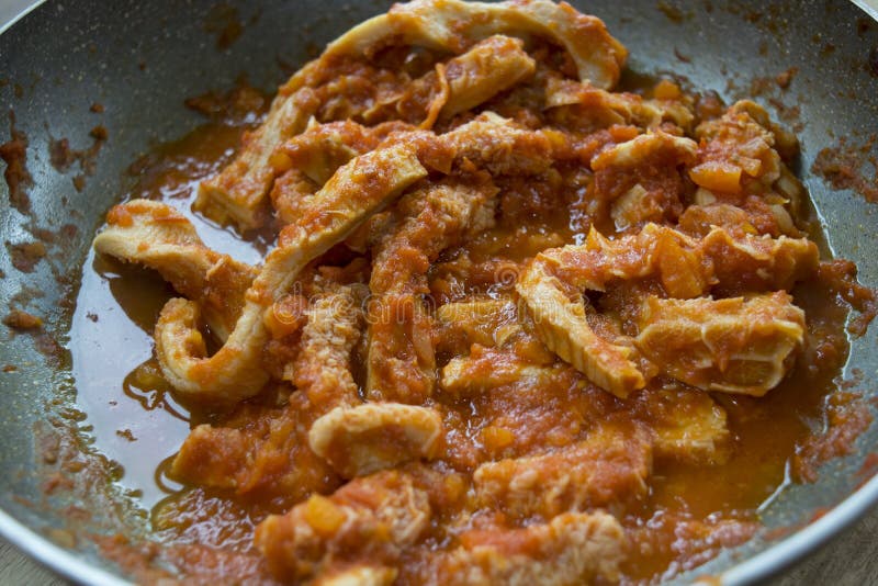 Panful of Roman Style Tripe Stock Image - Image of liver, close: 113378149