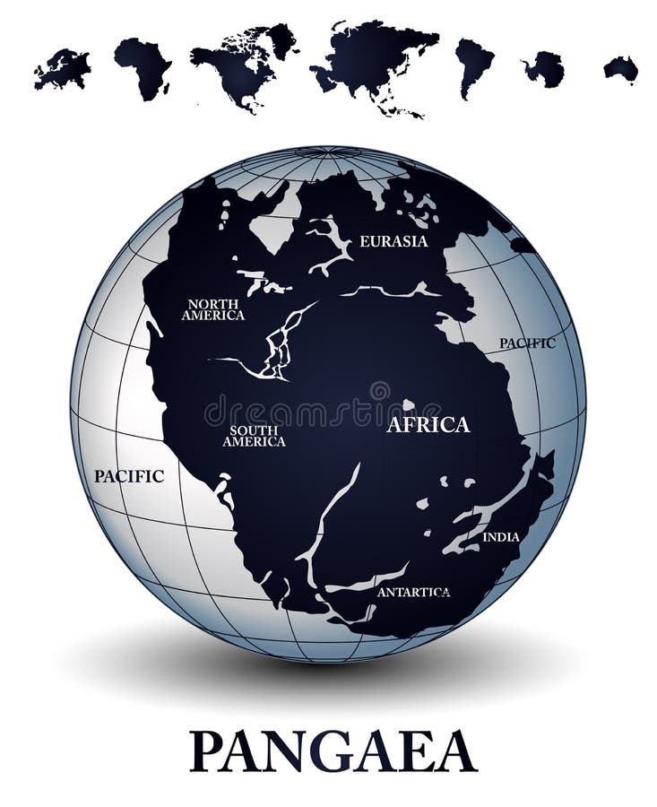 Pangaea Or Pangea Vector Illustration Of Supercontinent That Existed