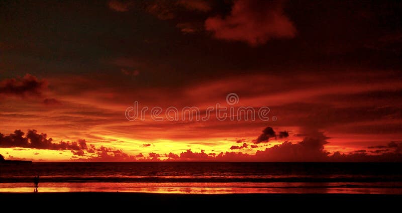Pangandaran beach sunset stock image. Image of beach - 263729609