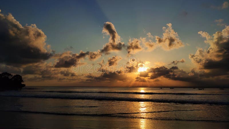 Pangandaran Beach Sunset View, West Java Editorial Stock Image - Image ...