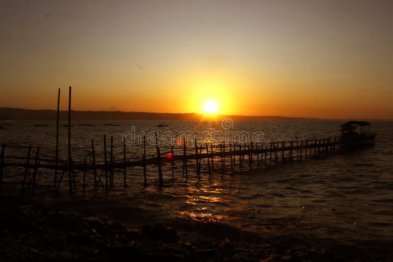 Sunset on Pangandaran Beach West Java Indonesia Stock Image - Image of ...