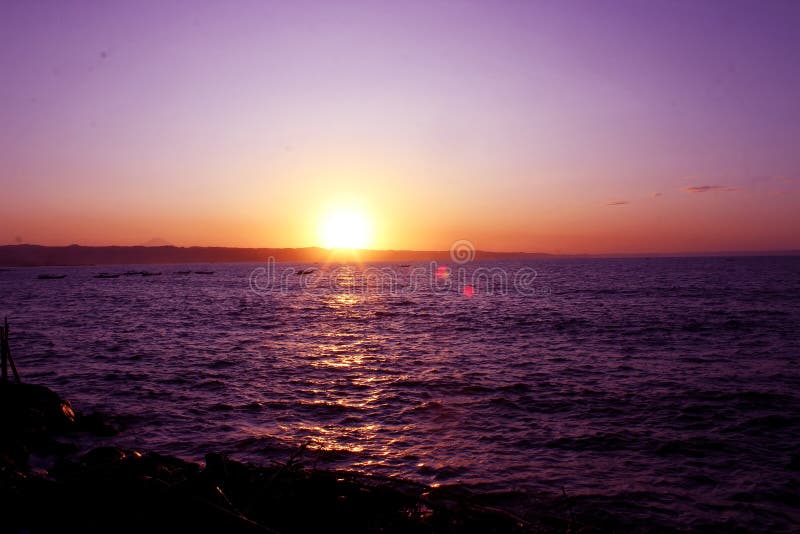 Sunset on Pangandaran Beach West Java Indonesia Stock Photo - Image of ...