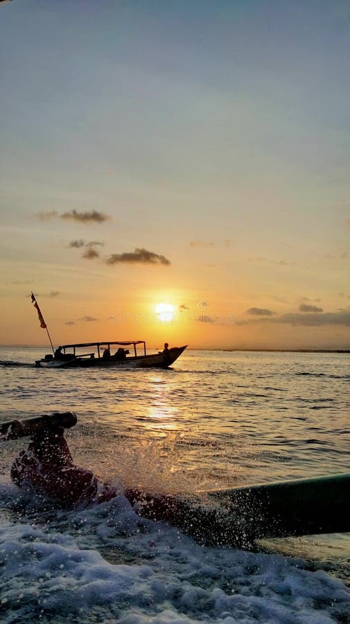 Pangandaran sunset beach stock photo. Image of beach - 258400466