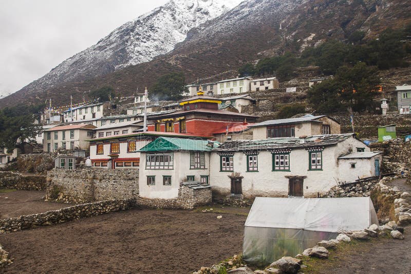 Pangboche village stock image. Image of orient, autumn - 50003237