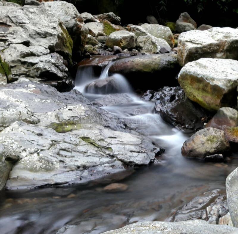 Small Stream in the Waterfall Area Stock Image - Image of stream ...