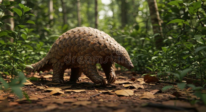 Pangolin in Lush Greenery: Exploring Forest Biodiversity and Wildlife ...