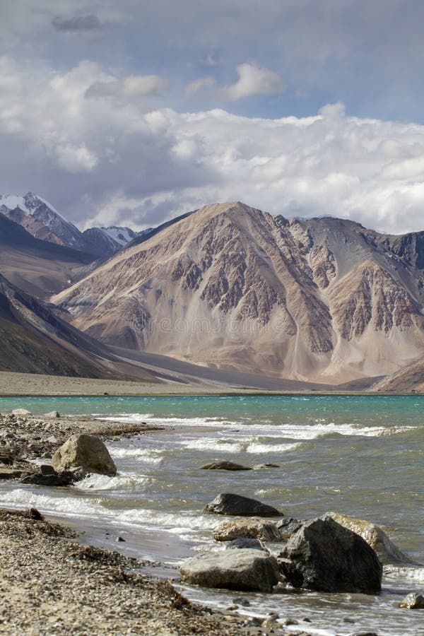 Pangon Lake, Ladakh, India stock photo. Image of dusty - 27799120