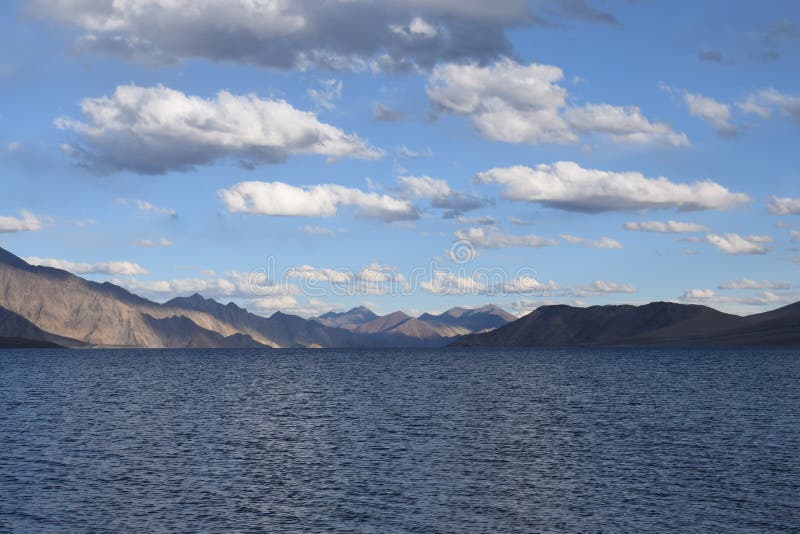 Pangong Lake Leh Ladakh stock image. Image of coast - 260162253