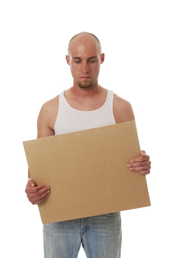 Panhandler stock photo. Image of vagrant, sign, street - 4128804