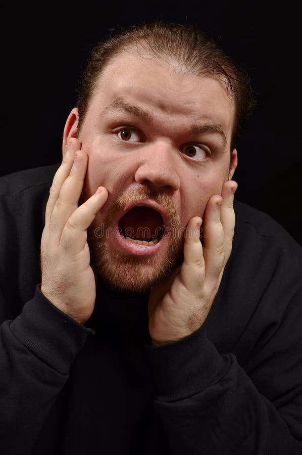 Panic expression stock photo. Image of expression, beard - 17987208