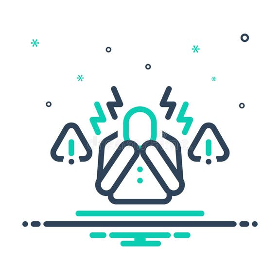 Mix Icon for Panic Attack, Panic and Headache Stock Vector ...