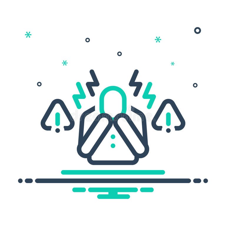 Mix Icon for Panic Attack, Panic and Headache Stock Vector - Illustration of psychological ...