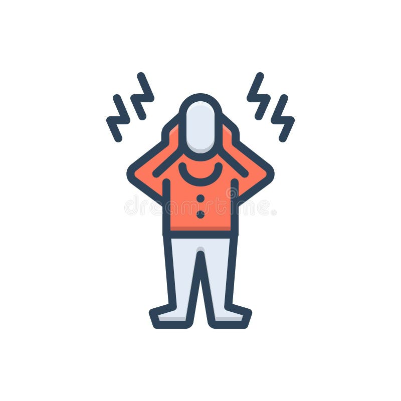 Color Illustration Icon for Panic Attack, Panic and Anxiety Stock Vector - Illustration of icon ...