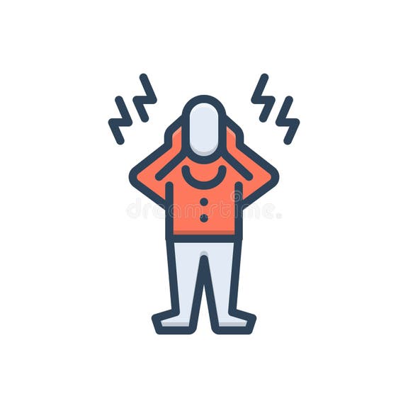 Color Illustration Icon for Panic Attack, Panic and Anxiety Stock ...