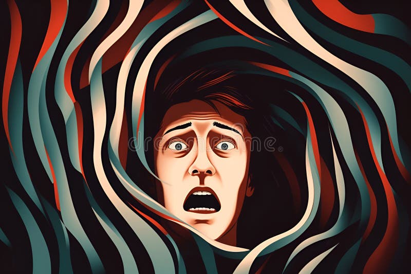Panic Attack and Mental Disorder Concept Creative Illustration. AI ...