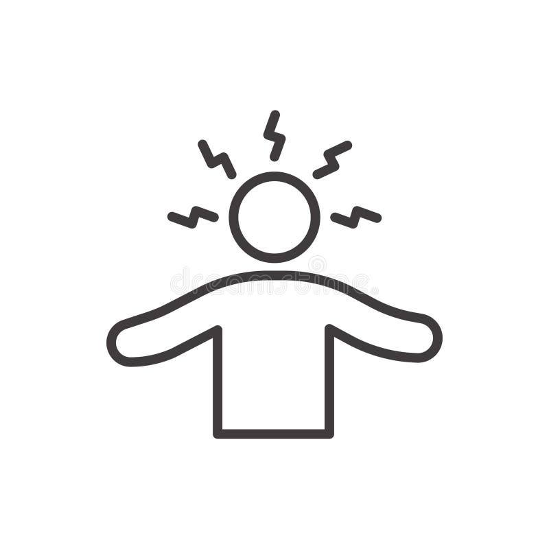 PANIC ATTACK Stroke Icon in Black Stock Vector - Illustration of fear ...