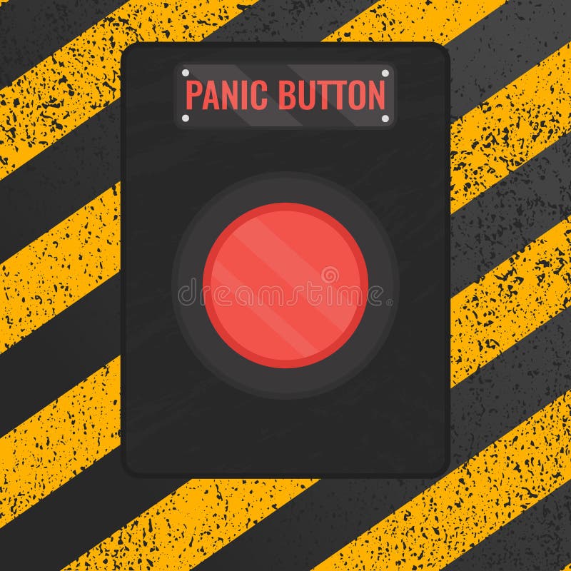Panic Button Sign on Yellow Striped Background Stock Vector ... Panic Button Sign on Yellow Striped Background Stock Vector ...