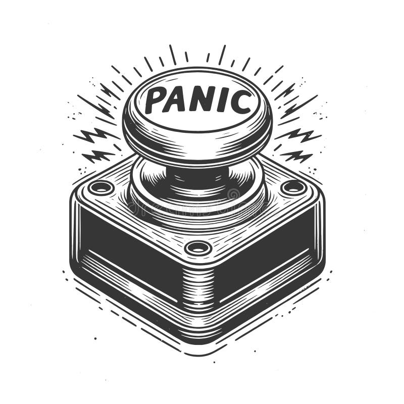 Panic Button Vintage Engraving Sketch Vector Stock Vector ...