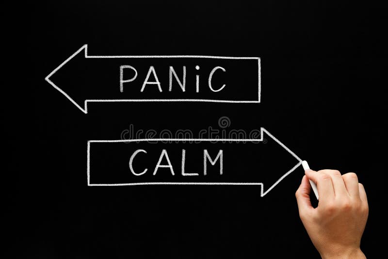 Panic or Calm Arrows Concept Stock Image - Image of health, calmness ...