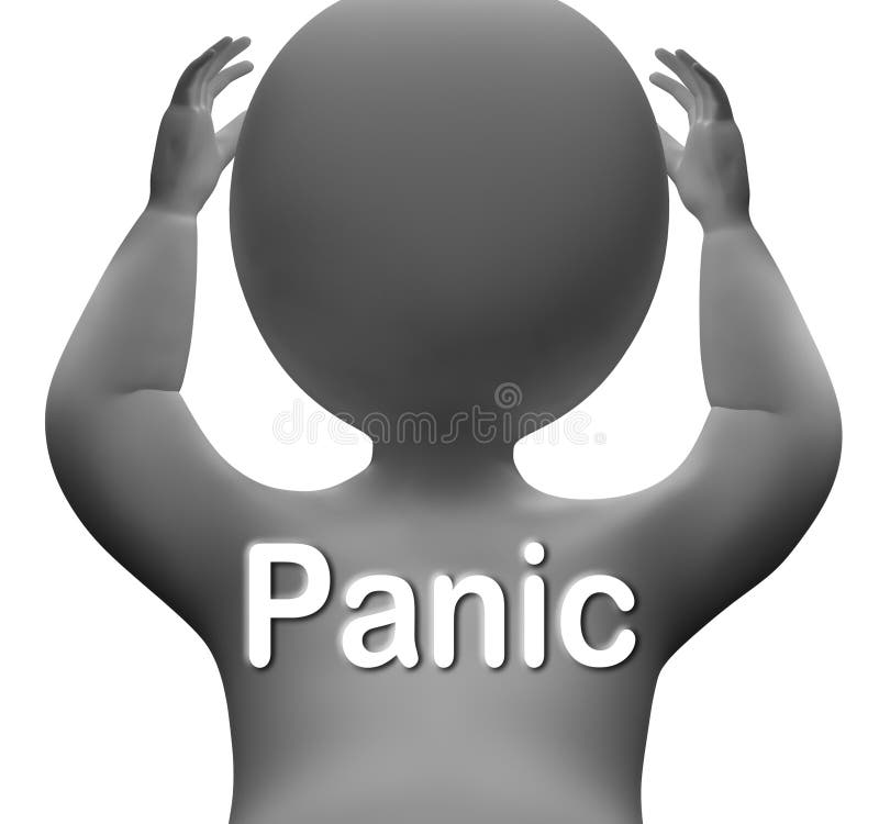 Panic Character Means Fear Worry and Distress Stock Illustration ...