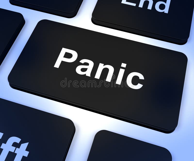 Panic Computer Key Showing Anxiety Stress and Hysteria Stock Photo ...