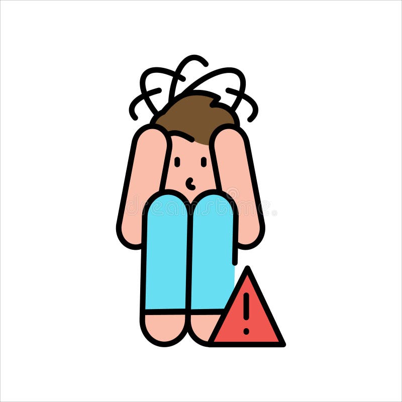 Panic Disorder Line Black Icon Sign for Web Page Stock Vector ...