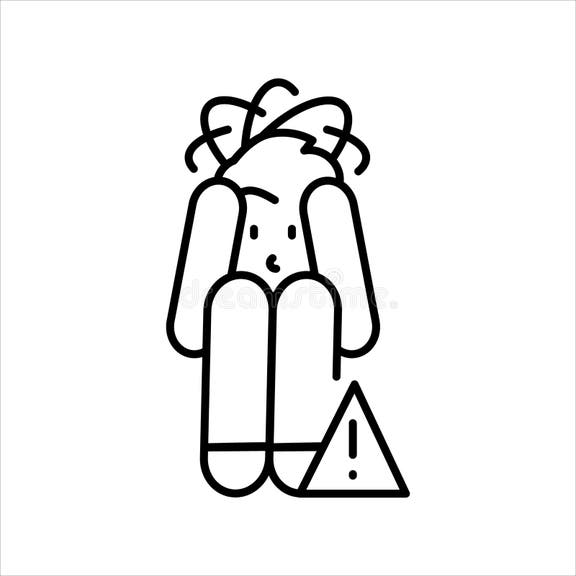 Panic Disorder Line Black Icon Sign for Web Page Stock Vector ...