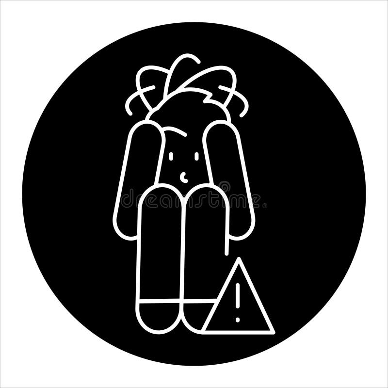 Panic Disorder Line Black Icon Sign for Web Page Stock Vector ...