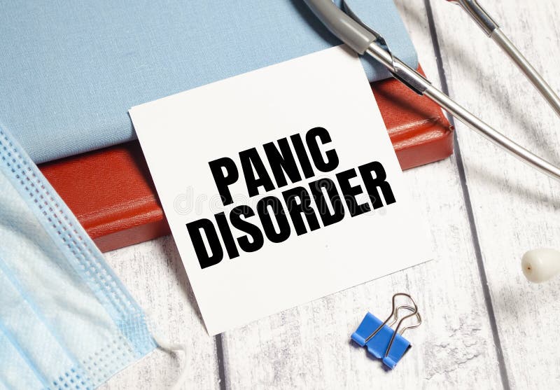Panic Disorder Words on White Sticker with Mask and Stethoscope Stock ...