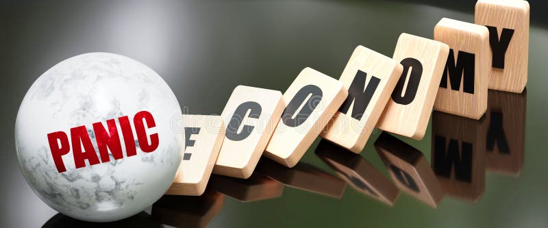 Panic and the economy stock illustration. Illustration of crisis ...