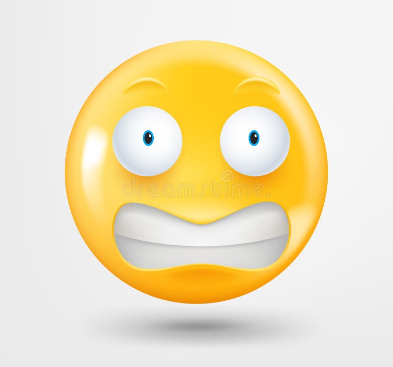 Panic Emoticon 3d Vector. Emoji Isolated on White Background Stock ...