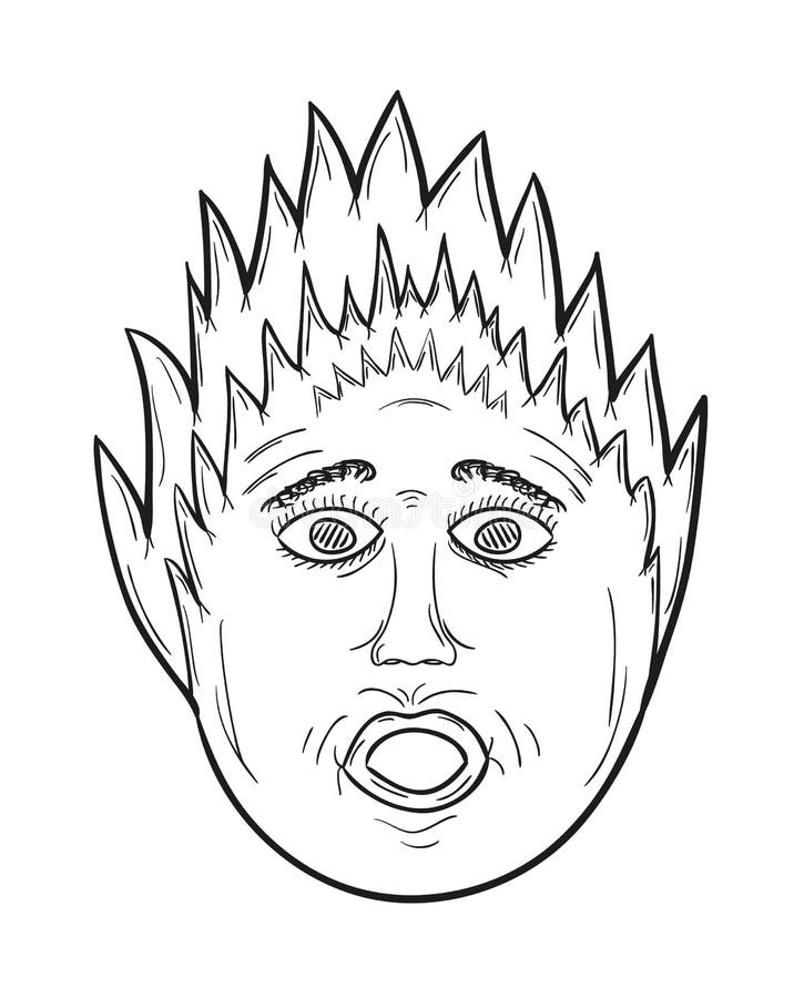 Panic man face stock vector. Illustration of fear, icon - 68618526