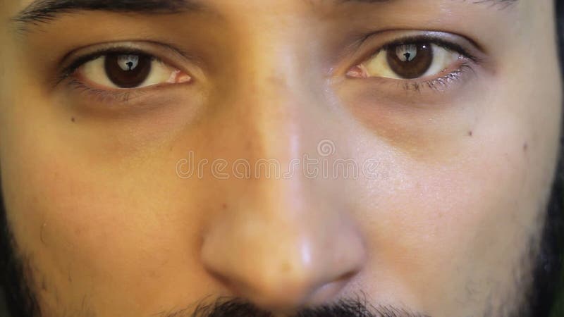 Panic man eyes macro stock footage. Video of ethnic, hispanic - 86287106