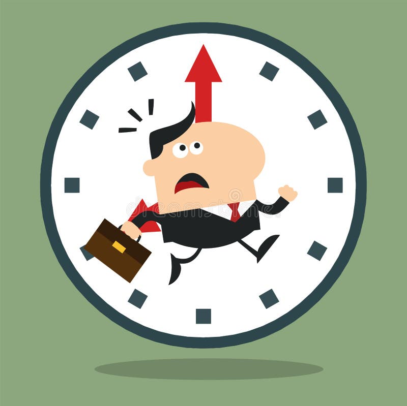 Panic Manager Running in a Clock Modern Flat Design Stock Vector ...
